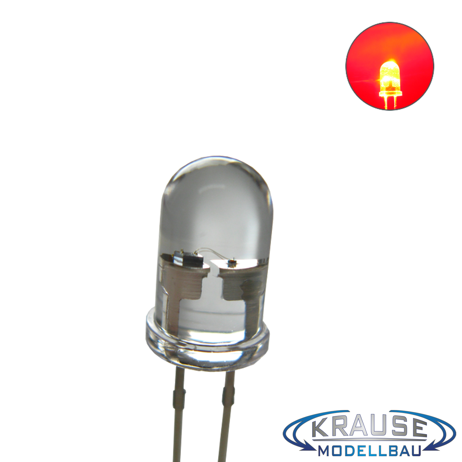 Flacker LED 5mm rot klar - Krause Modellbau