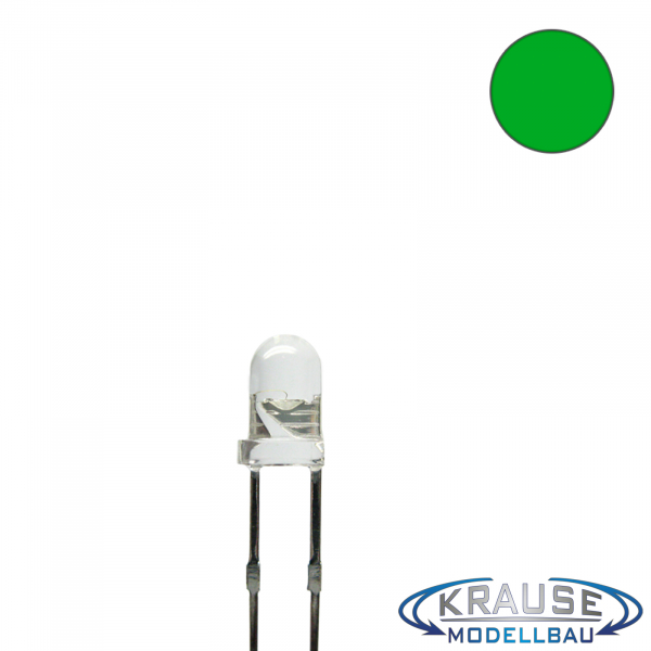 Standard LED 3mm grün klar - Krause Modellbau